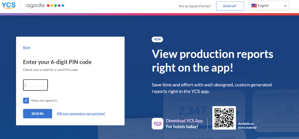 How do I login using the PIN code? – Agoda Partner Hub