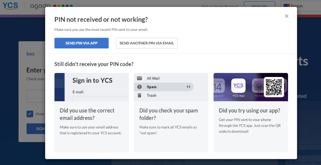 How do I login using the PIN code? – Agoda Partner Hub